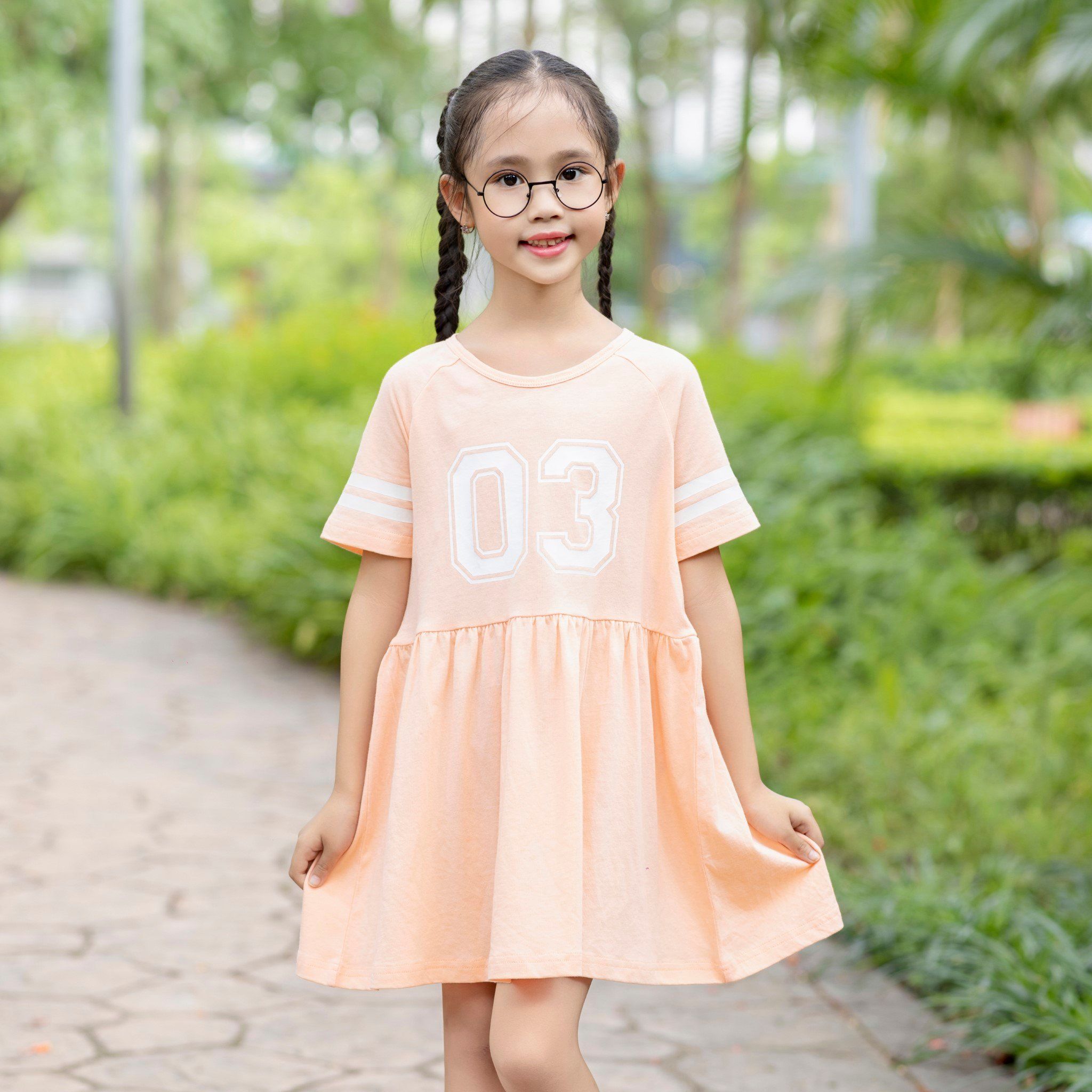 Váy Liền Thân Bé Gái LIZARD Thiết Kế Hai Tầng Bồng Bềnh DR081