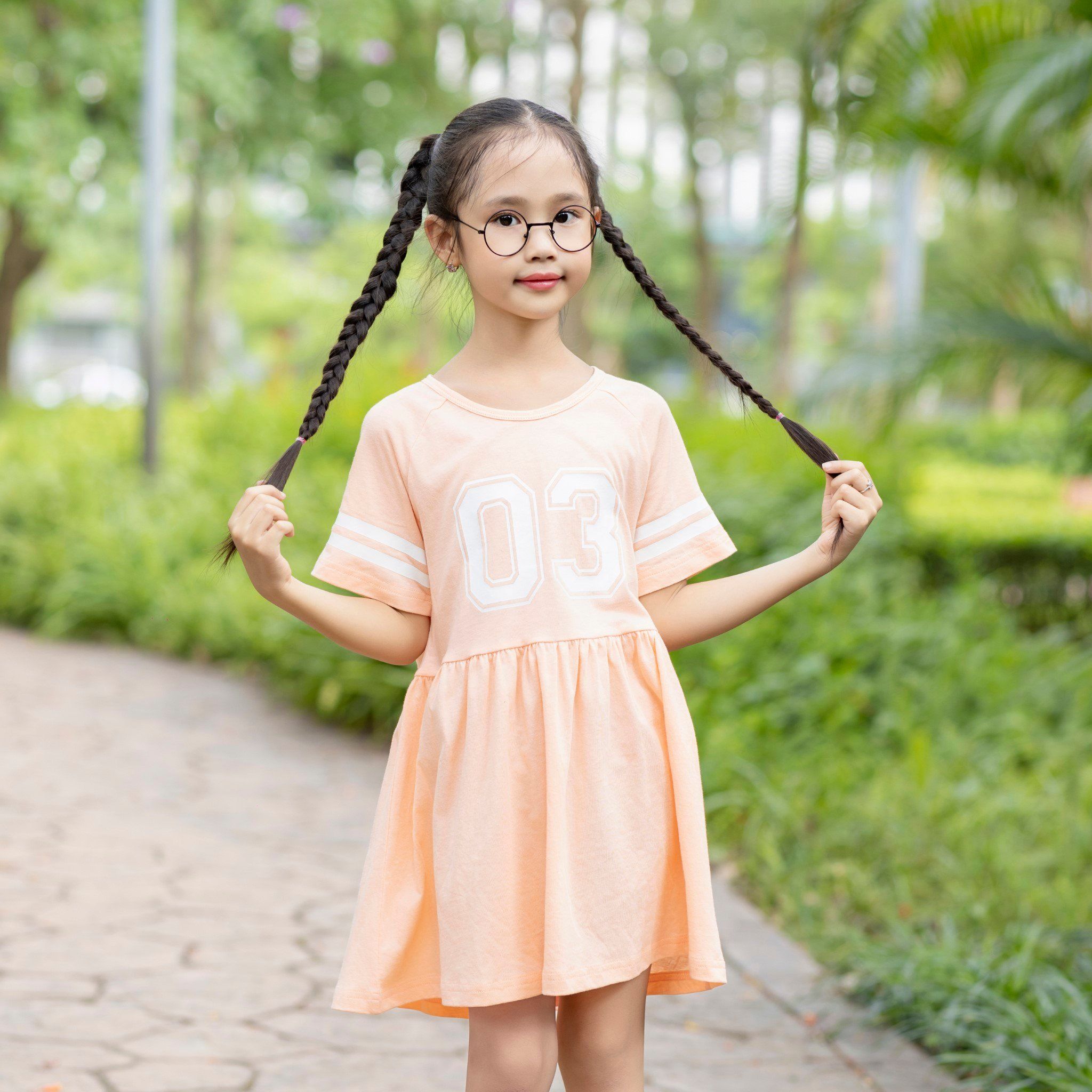 Váy Liền Thân Bé Gái LIZARD Thiết Kế Hai Tầng Bồng Bềnh DR081