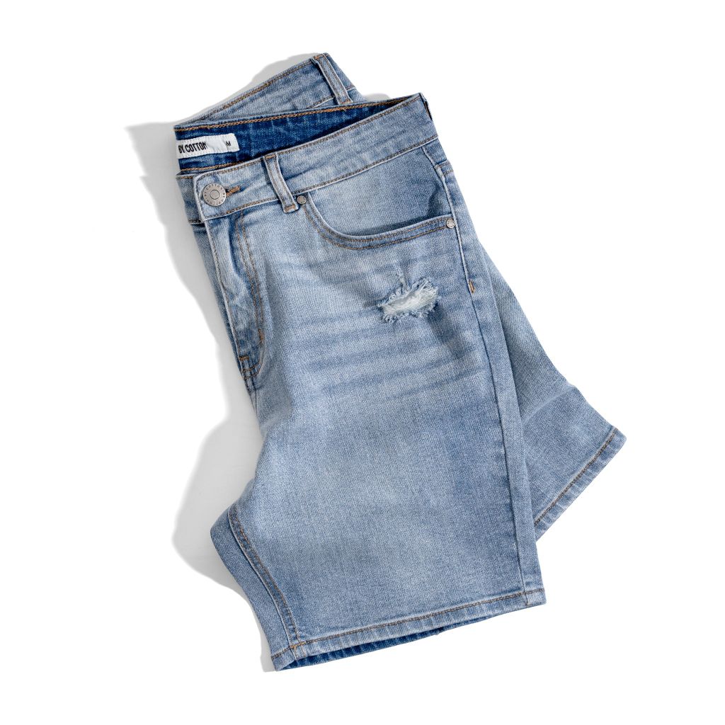 Quần Short Jeans Light Blue Rách