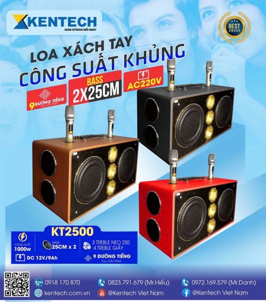 LOA XÁCH TAY KENTECH KT2500 – Thiết Bị Âm Thanh