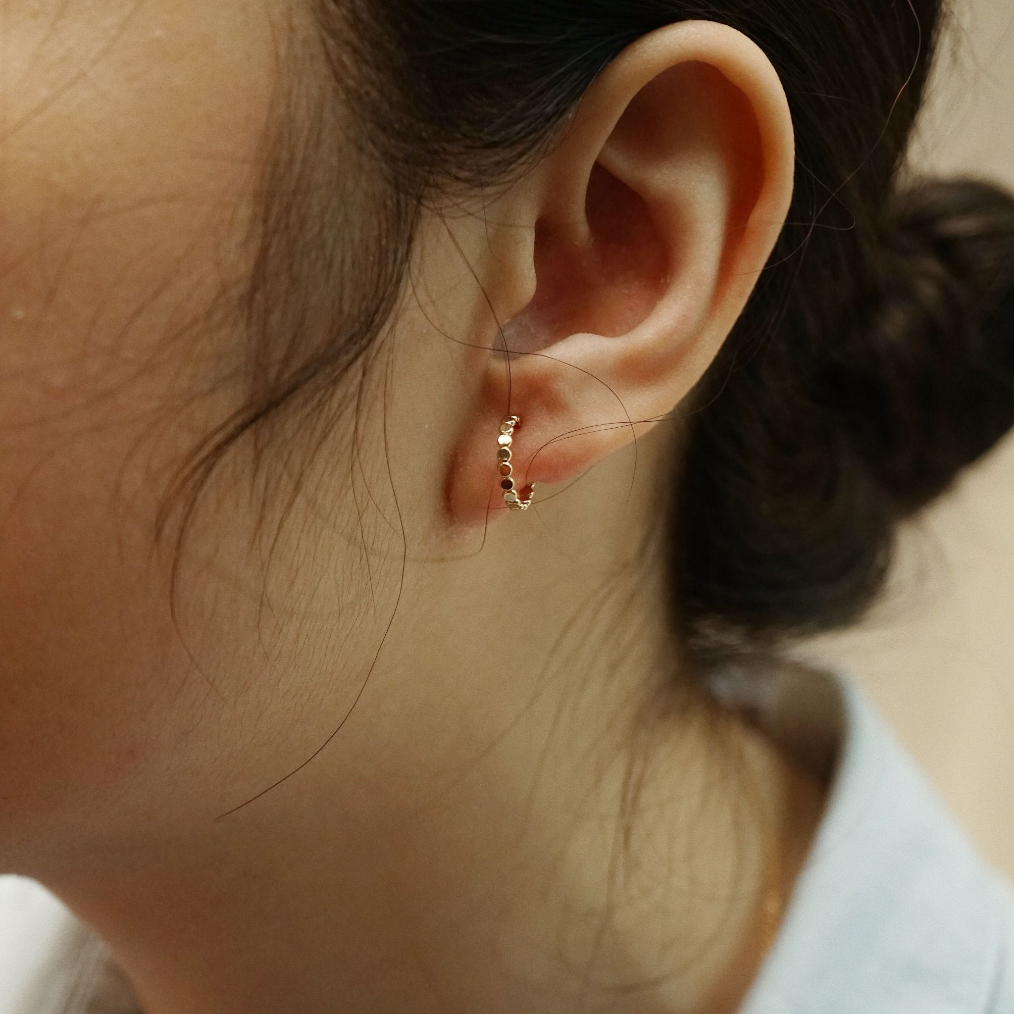 DOT HOOP EARRINGS S A T E L L I T E