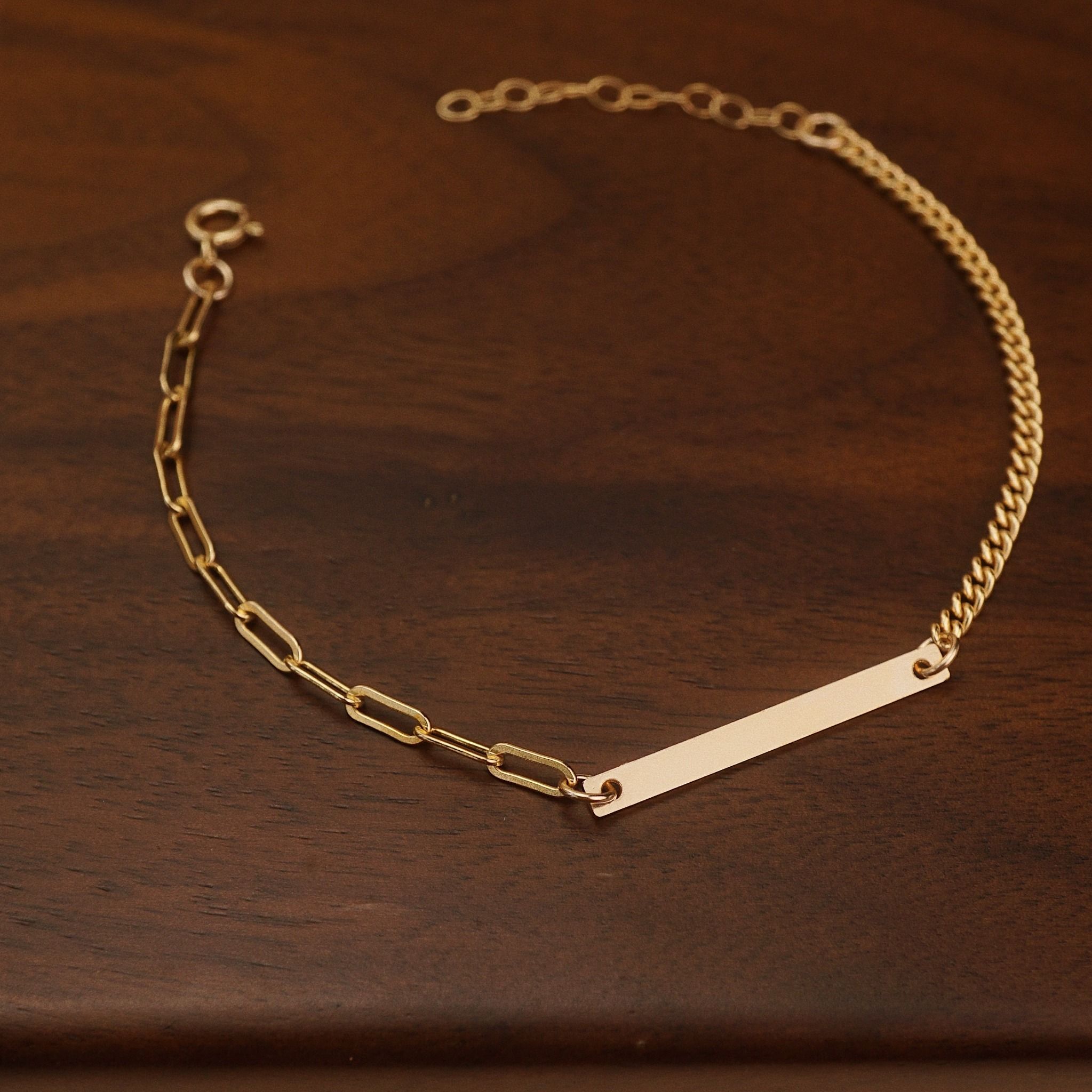 BAR 2.0 - CURB & RECTANGLE CHAIN BRACELET S A T E L L I T E