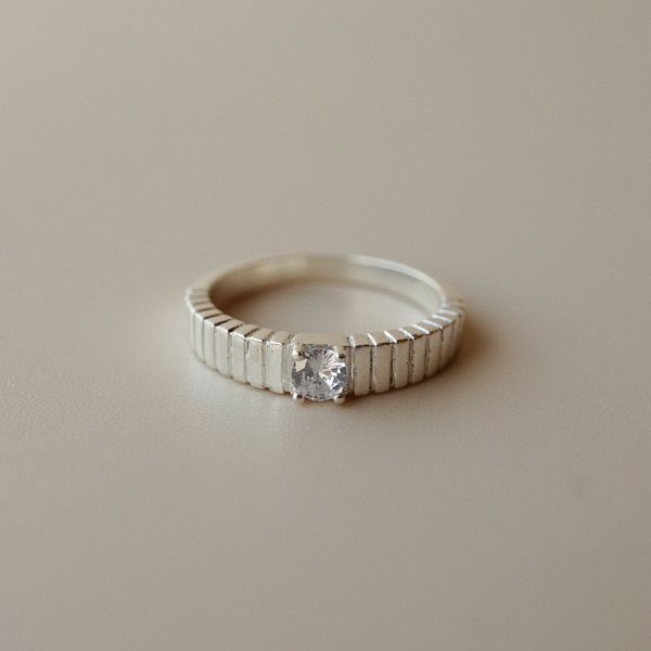 RIBBED BAND RING - 3.5MM (S) S A T E L L I T E