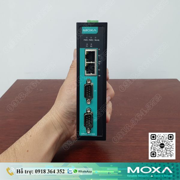 Nport 5250A-T Bộ chuyển đổi 2 cổng RS232-485-422 sang Ethernet Moxa Vi ...