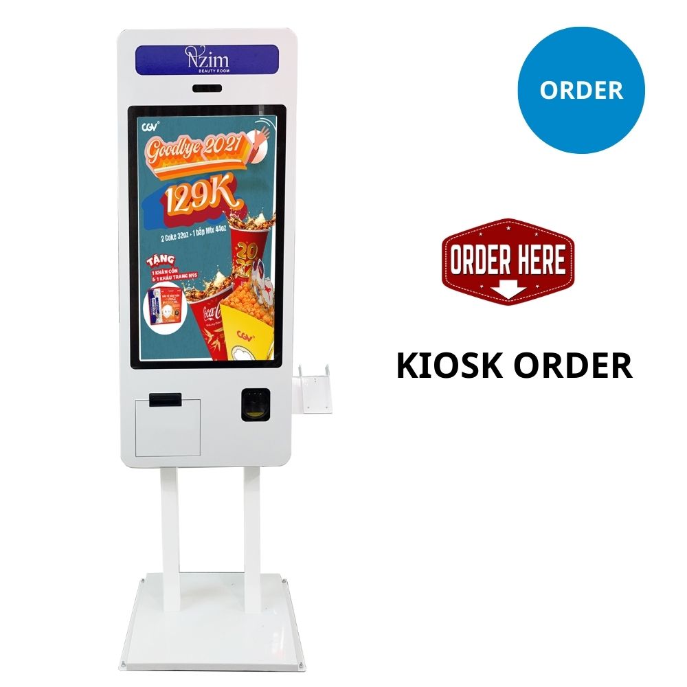 Máy Kiosk Order model S-Kiosk 22ODE - Chọn Món và In Hóa Đơn Tự Động