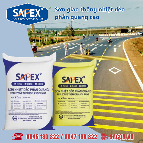 Sơn giao thông nhiệt dẻo phản quang cao SAPEX
