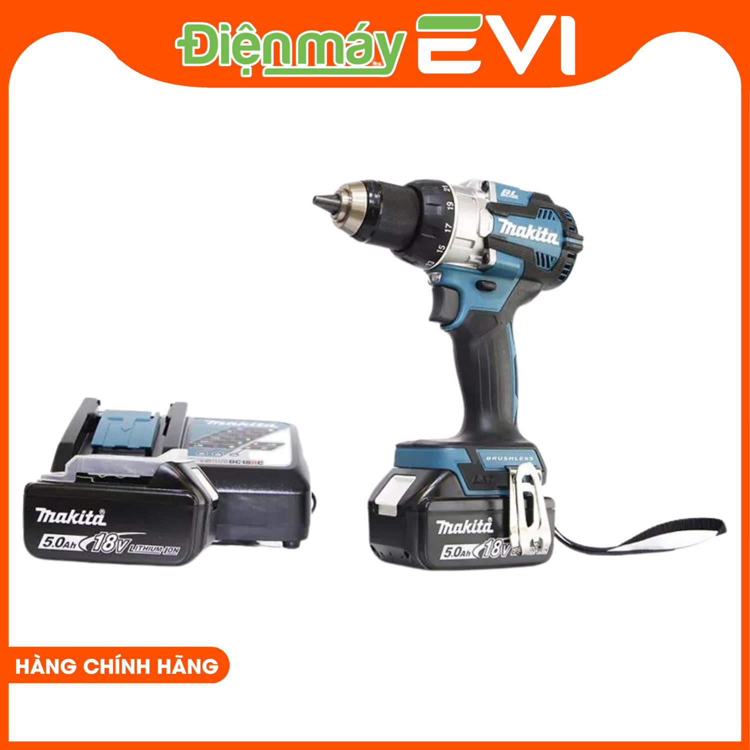 Máy khoan pin cầm tay Makita DDF489RTJ Lực siết khoá tối đa 80Nm