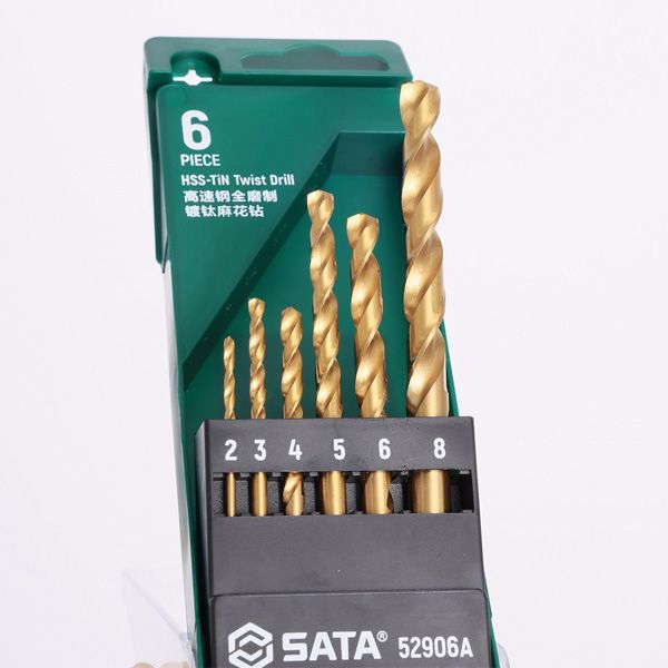 Bộ 6 mũi khoan sắt HSS-TIN SATA 52906A – Thiết bị cầm Tay Nguyên Khuê