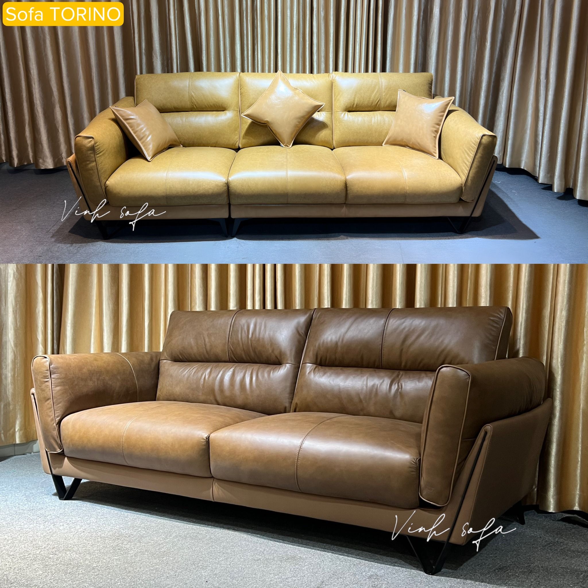 TORINO - Sofa văng 2, 3 chỗ bọc da bò Ý – VINH SOFA