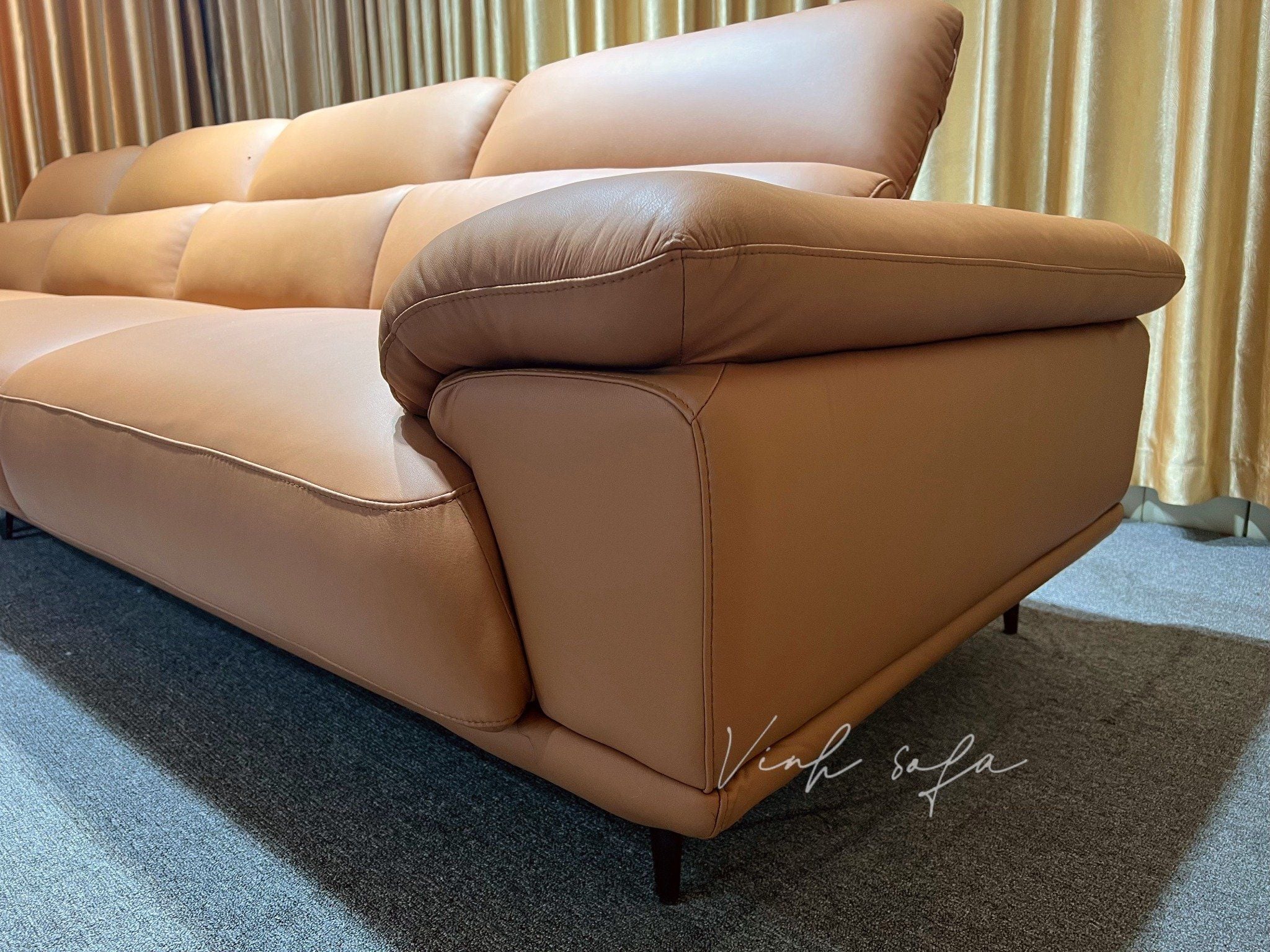 LYMAN - Sofa góc L bọc toàn bộ da bò Linea Mastrotto – VINH SOFA