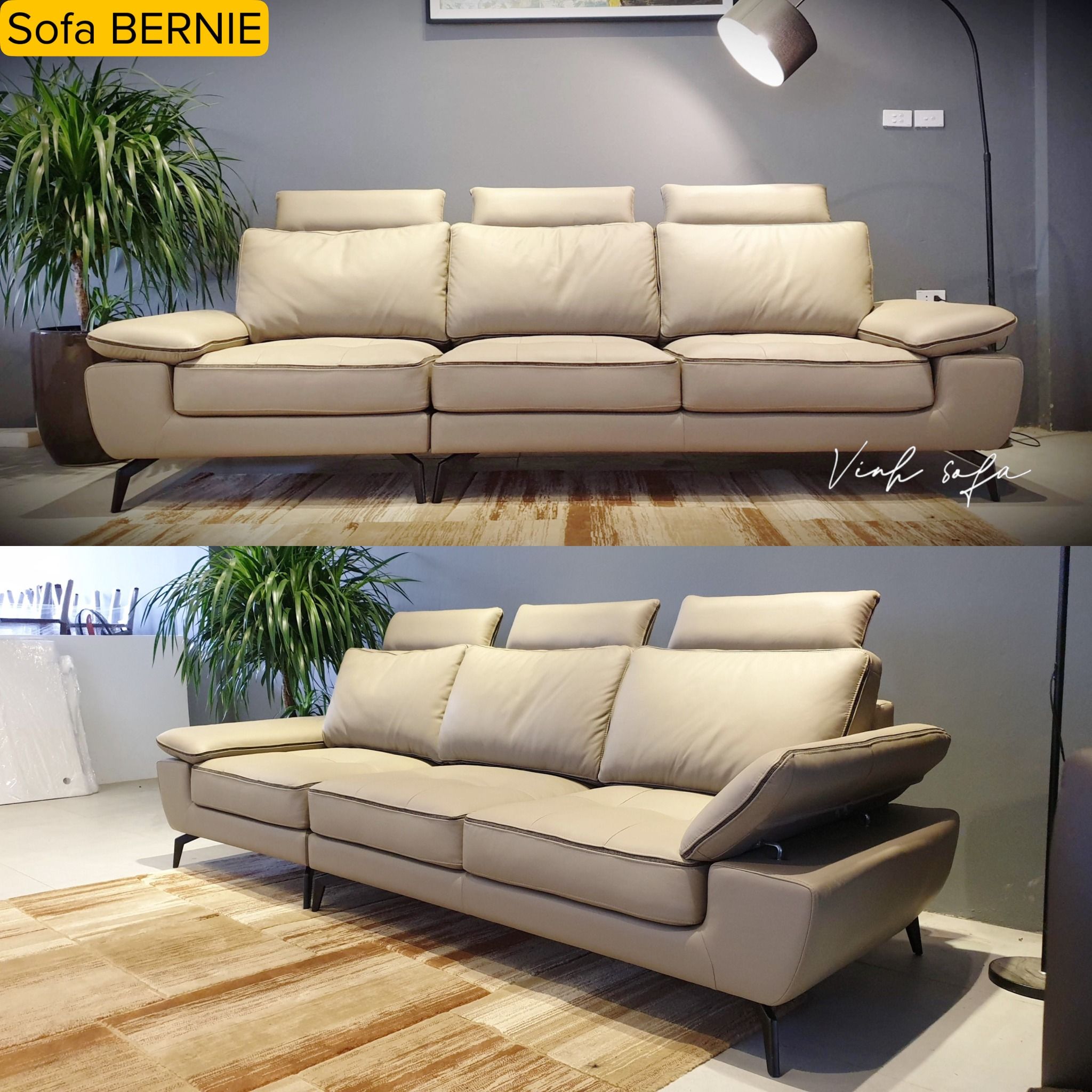 BERNIE - Sofa thông minh bọc toàn bộ da bò Mastrotto nhập Ý – VINH SOFA