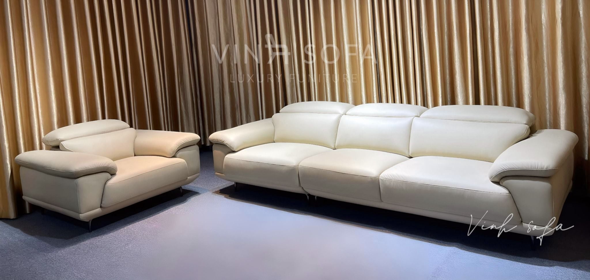 LYMAN - Bộ sofa 1,2,3 bọc da bò Linea Mastrotto thượng hạng – VINH SOFA