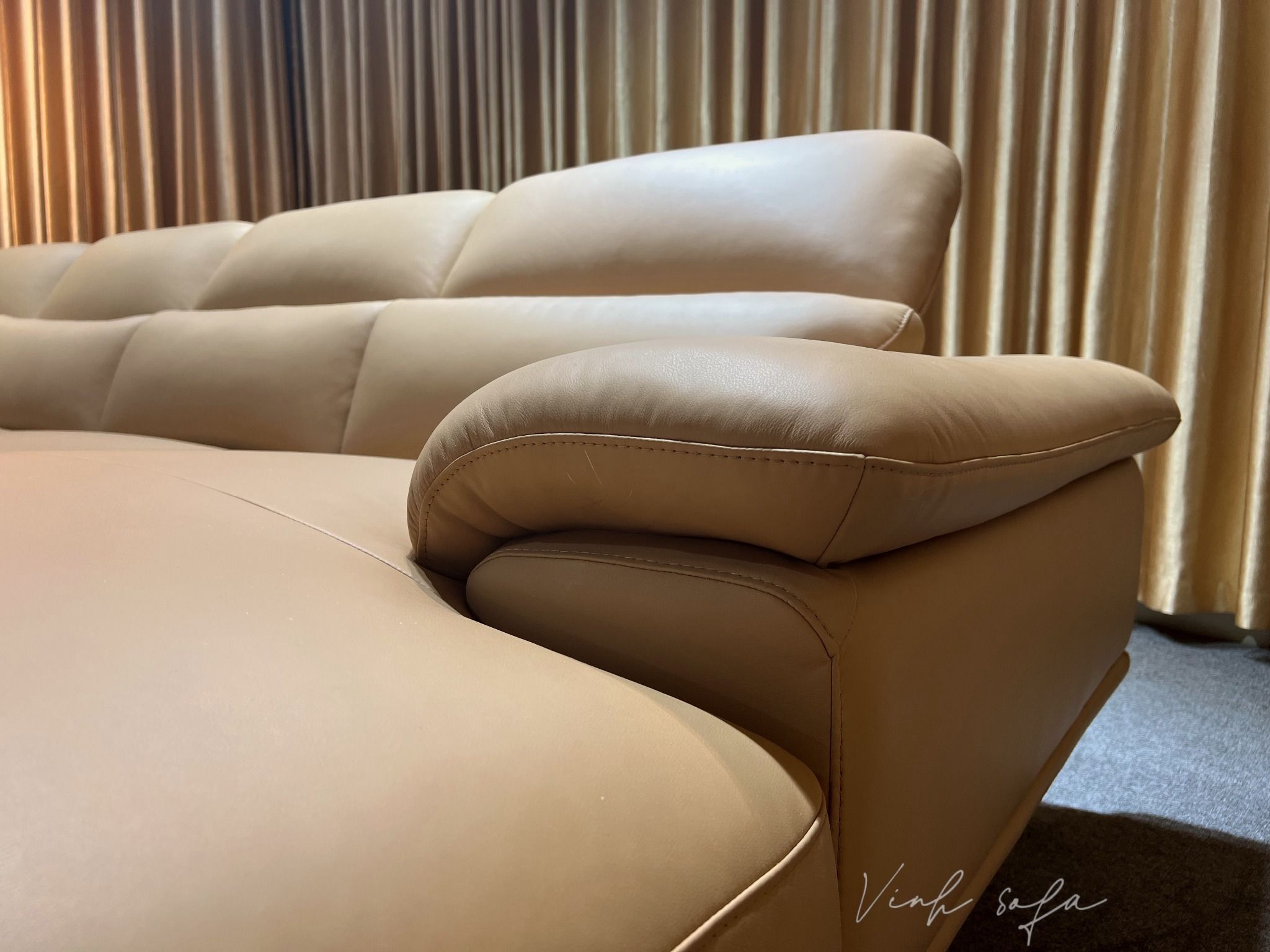 LYMAN - Sofa góc L bọc toàn bộ da bò Linea Mastrotto – VINH SOFA