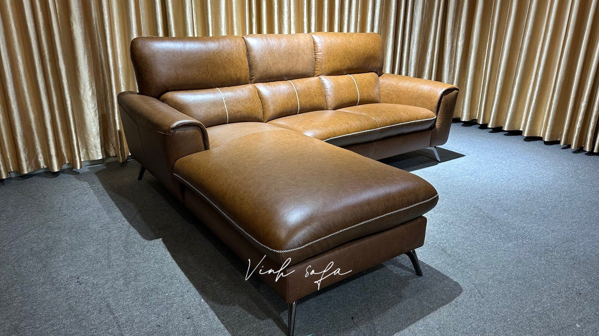 MINOTTI - Sofa văng bọc toàn bộ da bò Mastrotto Prescost – VINH SOFA