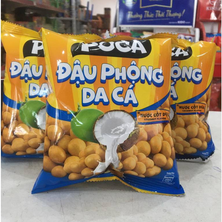 Đậu phộng da cá cốt dừa Poca ( 10 gói) 30g – Lins Food Mart