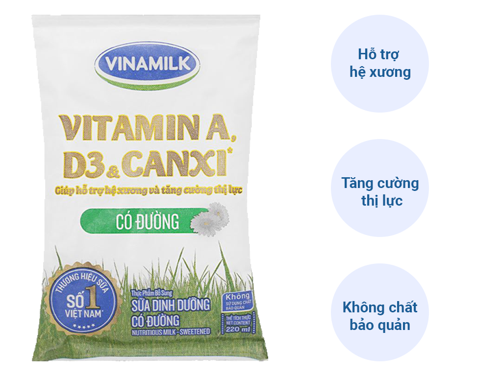 Sữa tươi Vinamilk Bịch có đường – Lins Food Mart
