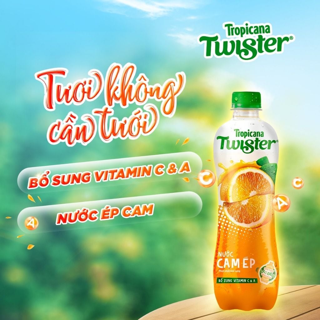Nước Trái Cây Twister Cam (450ml/chai) lốc – Lins Food Mart