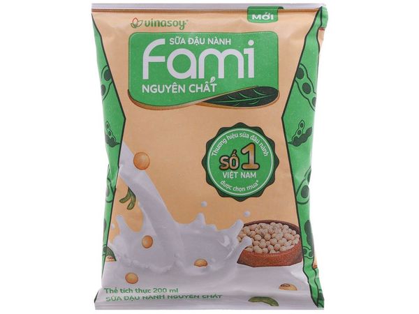 Sữa đậu nành Fami nguyên chất bịch – Lins Food Mart