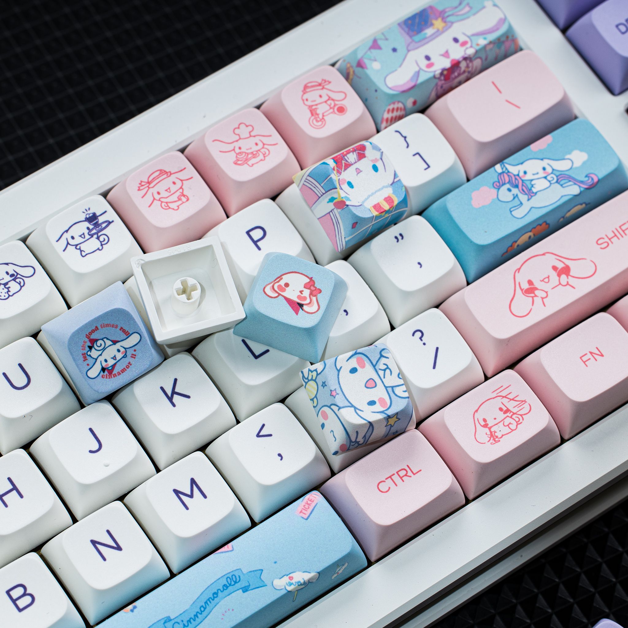Keycap Cinnamoroll | Keycap XDA Thỏ dễ thương | Keycap nhựa PBT 147 nú ...