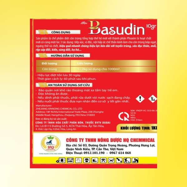 BASUDIN 10GR – Công Ty Nông Dược HQ Chemical
