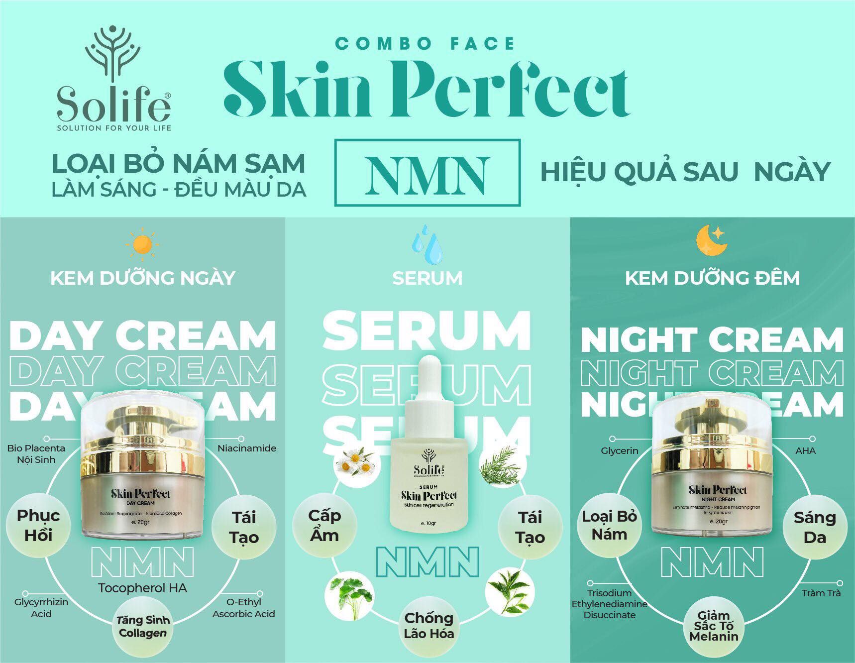 COMBO SKIN PERFEET NMN - BỘ TRỊ NÁM NMN – Solifevietnam