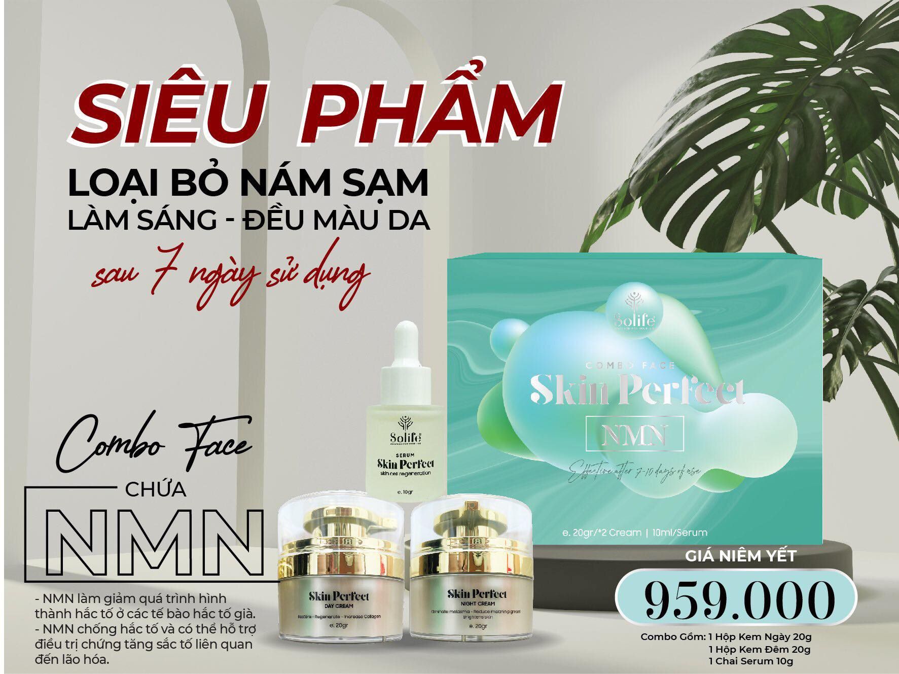 COMBO SKIN PERFEET NMN - BỘ TRỊ NÁM NMN – Solifevietnam