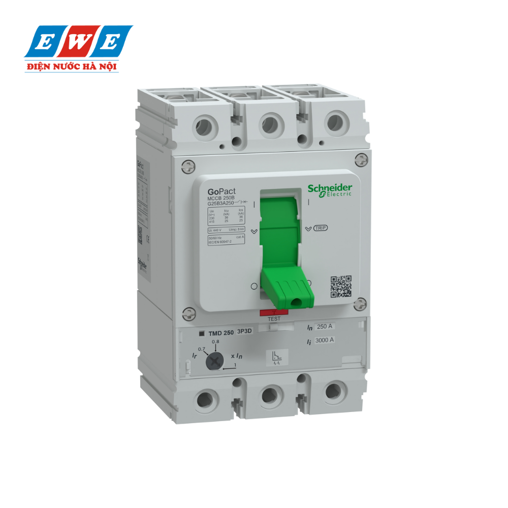 Aptomat khối MCCB 3P 200A 25kA G20B3A200 Gopact Schneider – Công ty Thiết Bị Điện Nước Hà Nội
