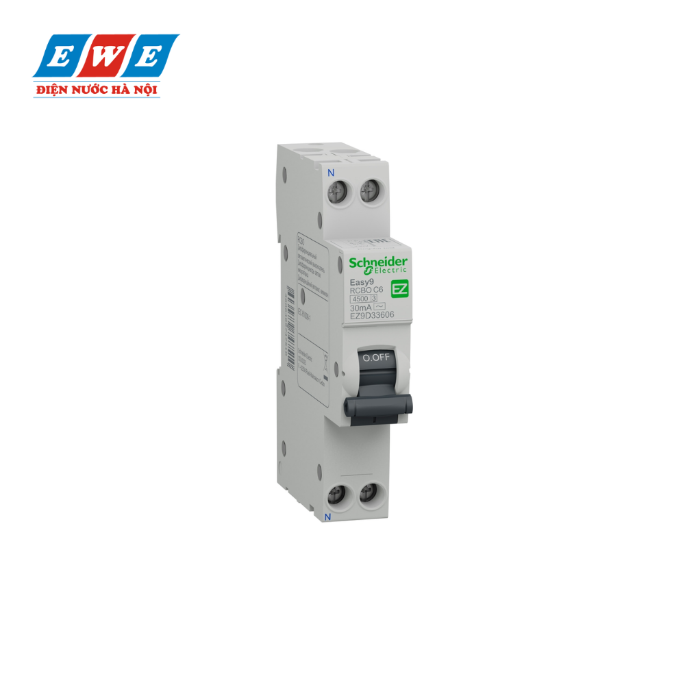 Aptomat chống giật RCBO 1P+N 6A 30mA SlimEZ9D33606 Schneider ...