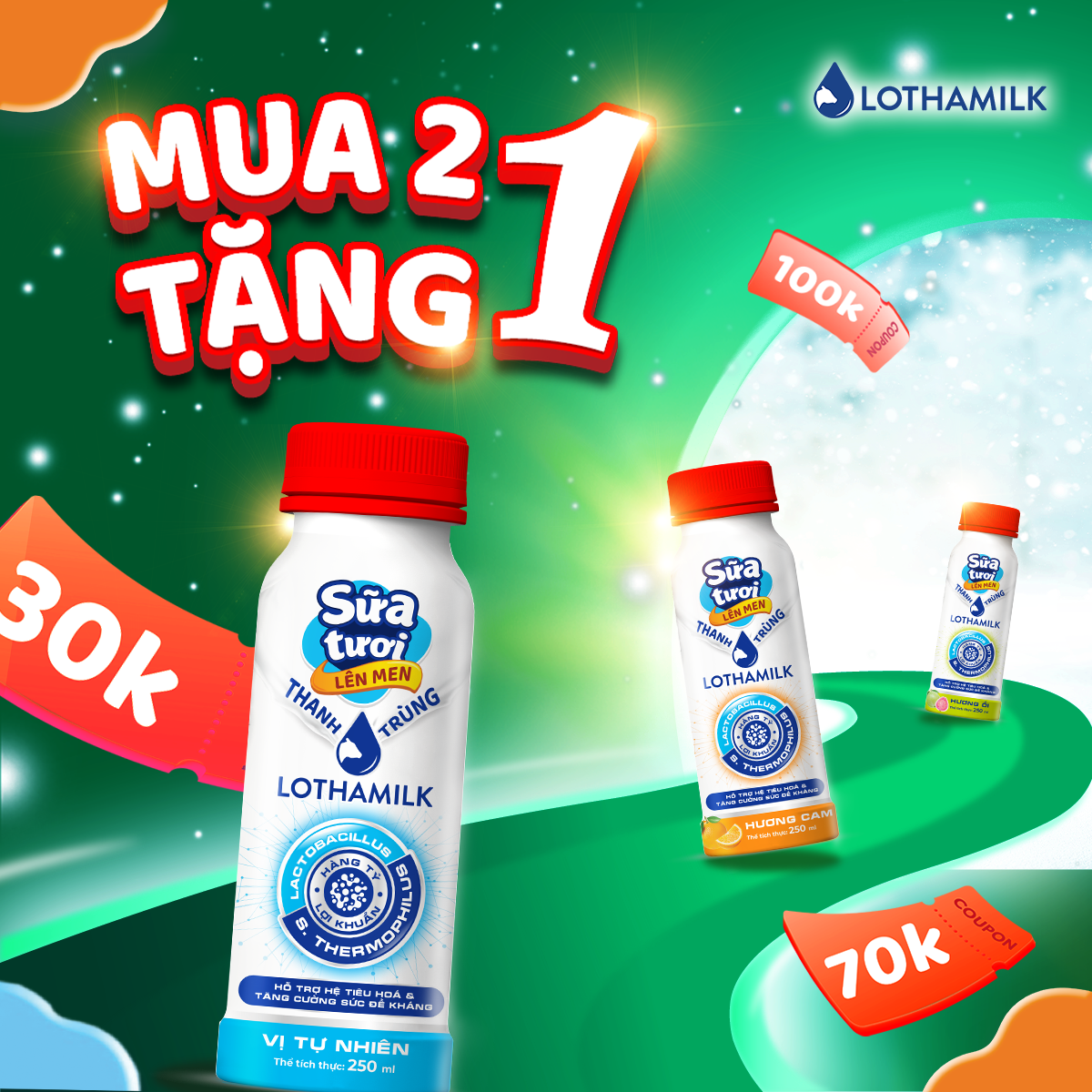Sữa tươi lên men Lothamilk chai 250ml - LothaMilk