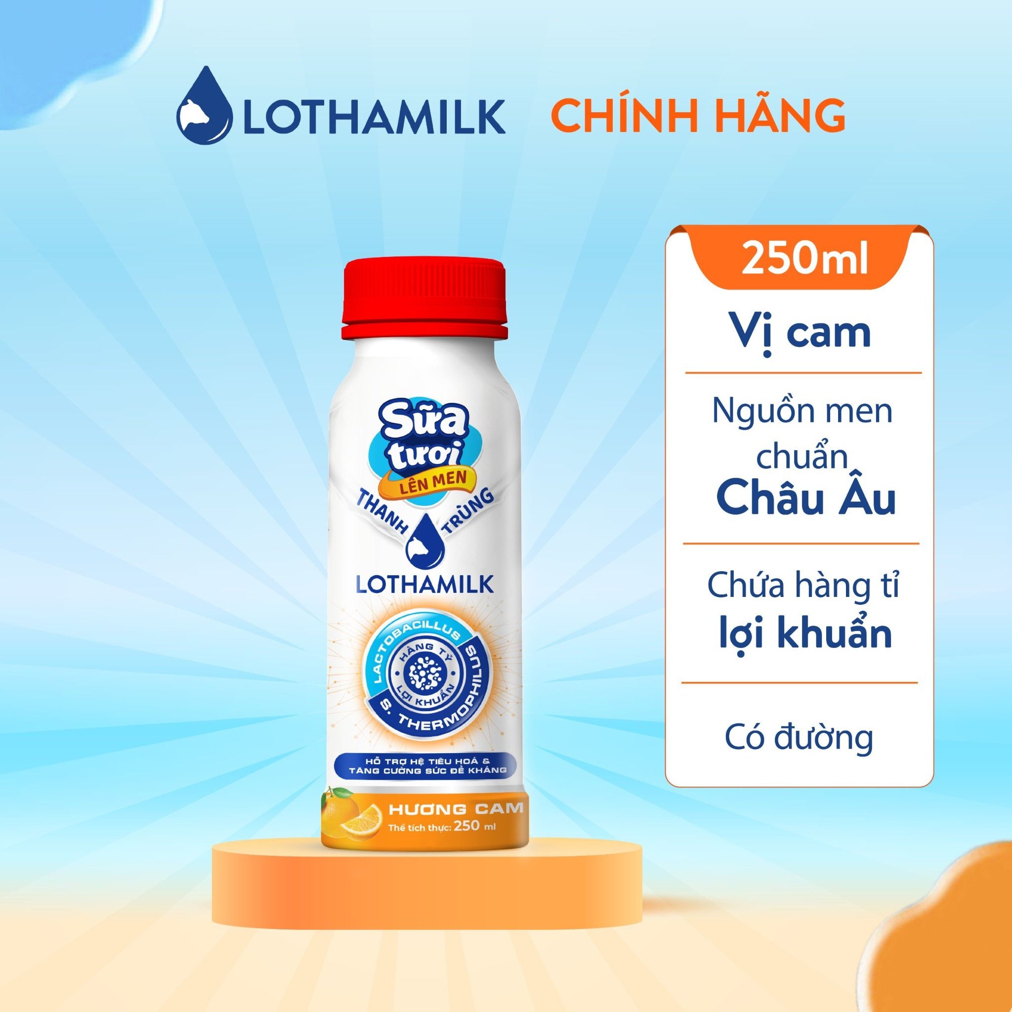 Sữa tươi lên men Lothamilk chai 250ml - LothaMilk