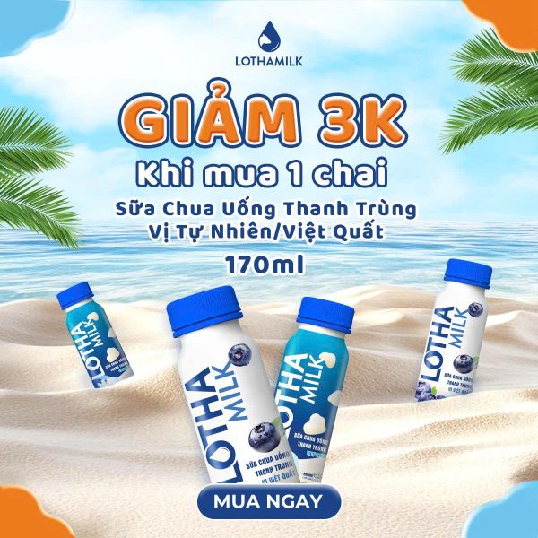 Sữa Chua Uống Thanh Trùng Lothamilk 170ml - LothaMilk