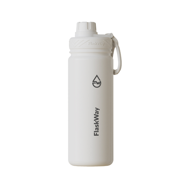 Bình giữ nhiệt FlaskWay màu trắng Pure White 550ml (18oz) có đế lót si