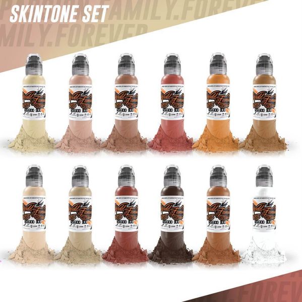 WORLD FAMOUS INK - 12 COLOR SKINTONE INK SET – Power Tattoo Supply