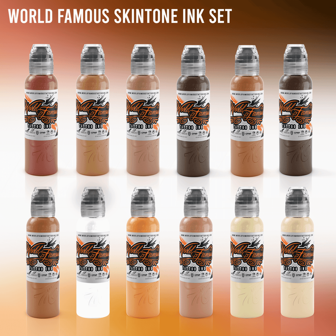 WORLD FAMOUS INK - 12 COLOR SKINTONE INK SET – Power Tattoo Supply