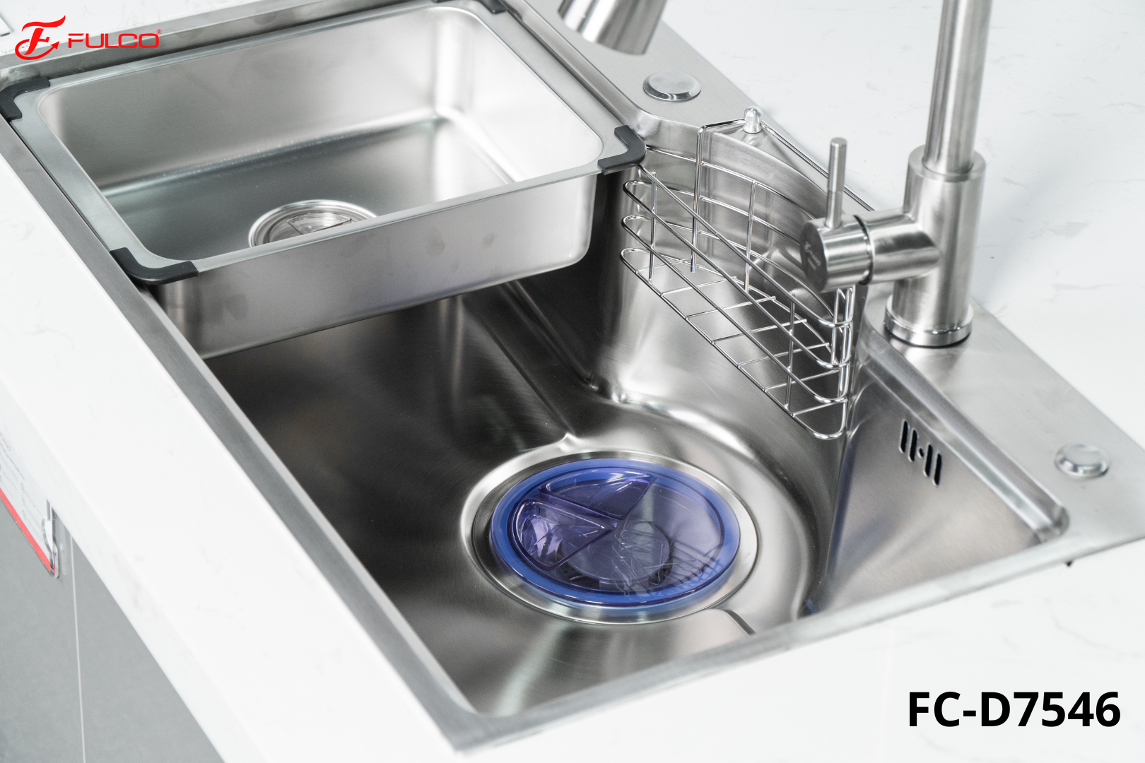 FC-D7546 | Bộ chậu vòi rửa 1 hố FULCO INOX304 xước mờ cao cấp ...