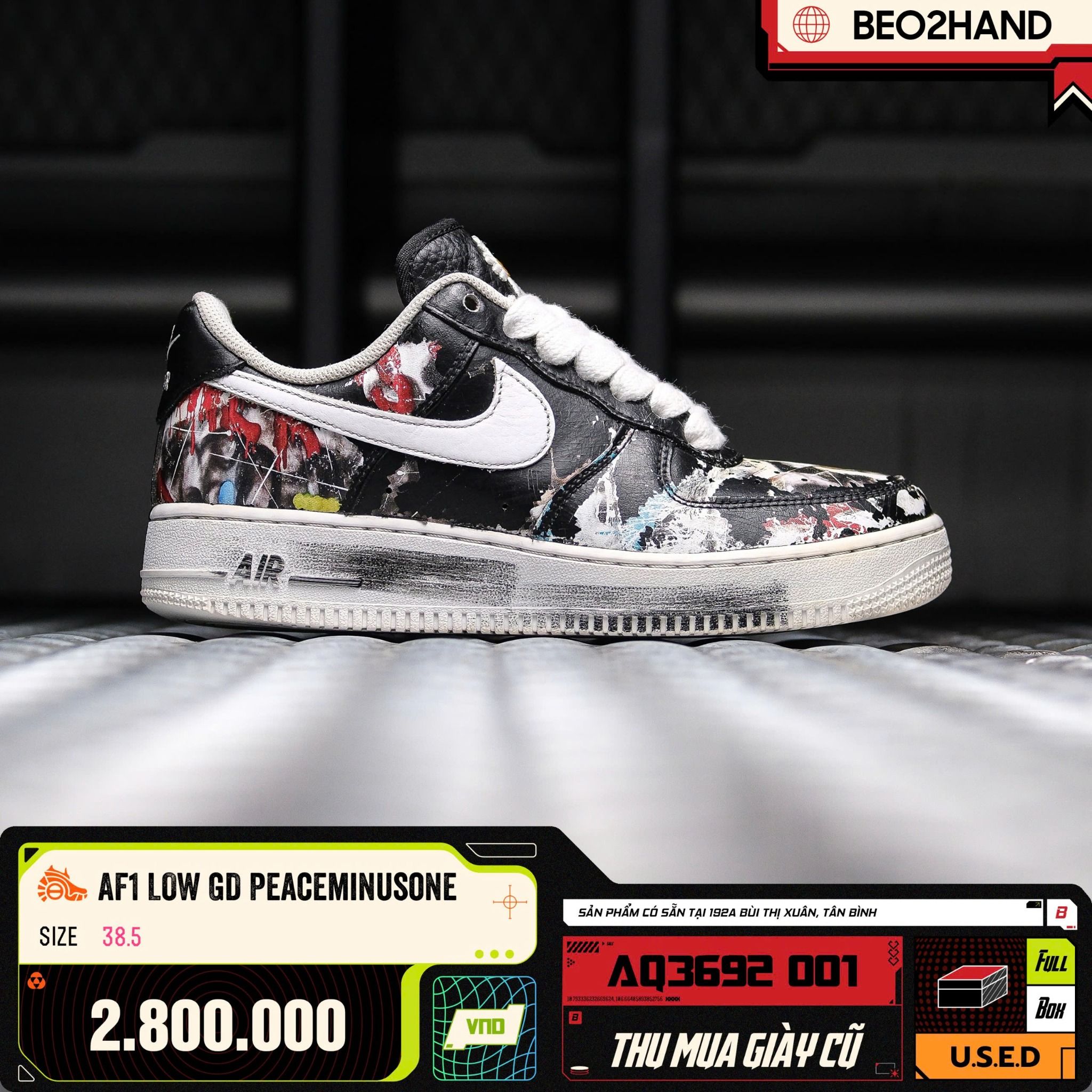 AF1 LOW GD PEACEMINUSONE - AQ3692 001 - 38.5 - BÈO STORE