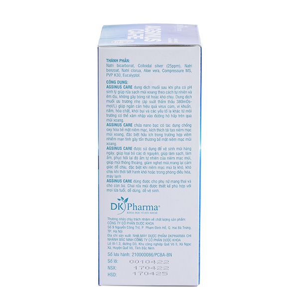 Bộ bình rửa và muối Nano Bạc chăm sóc mũi xoang Agsinus Care Chi nhánh ...