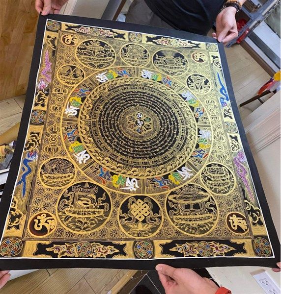 Tranh Mandala 8 Biểu Tượng Cát Tường 77x54cm – Pháp khí POTALA