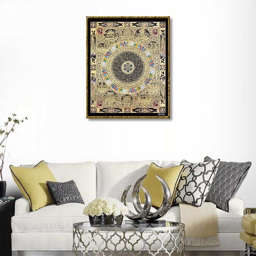 Tranh Mandala 8 Biểu Tượng Cát Tường 72x59cm – Pháp khí POTALA
