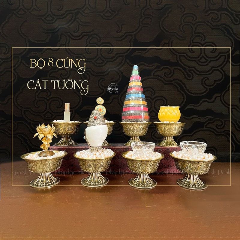 Bộ 8 Món Cúng Dường Cát Tường – Pháp khí POTALA