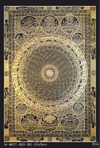 Tranh Mandala 8 Biểu Tượng Cát Tường 101x70cm – Pháp khí POTALA