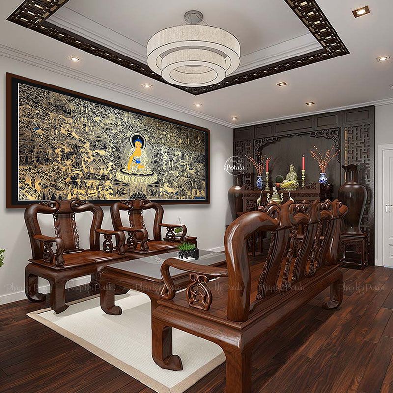 Tranh Cuộc Đời Đức Phật 200x100cm – Pháp khí POTALA