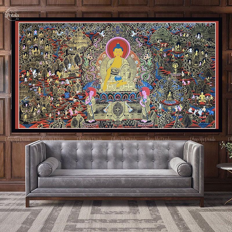 Tranh Cuộc Đời Đức Phật 200x110cm – Pháp khí POTALA