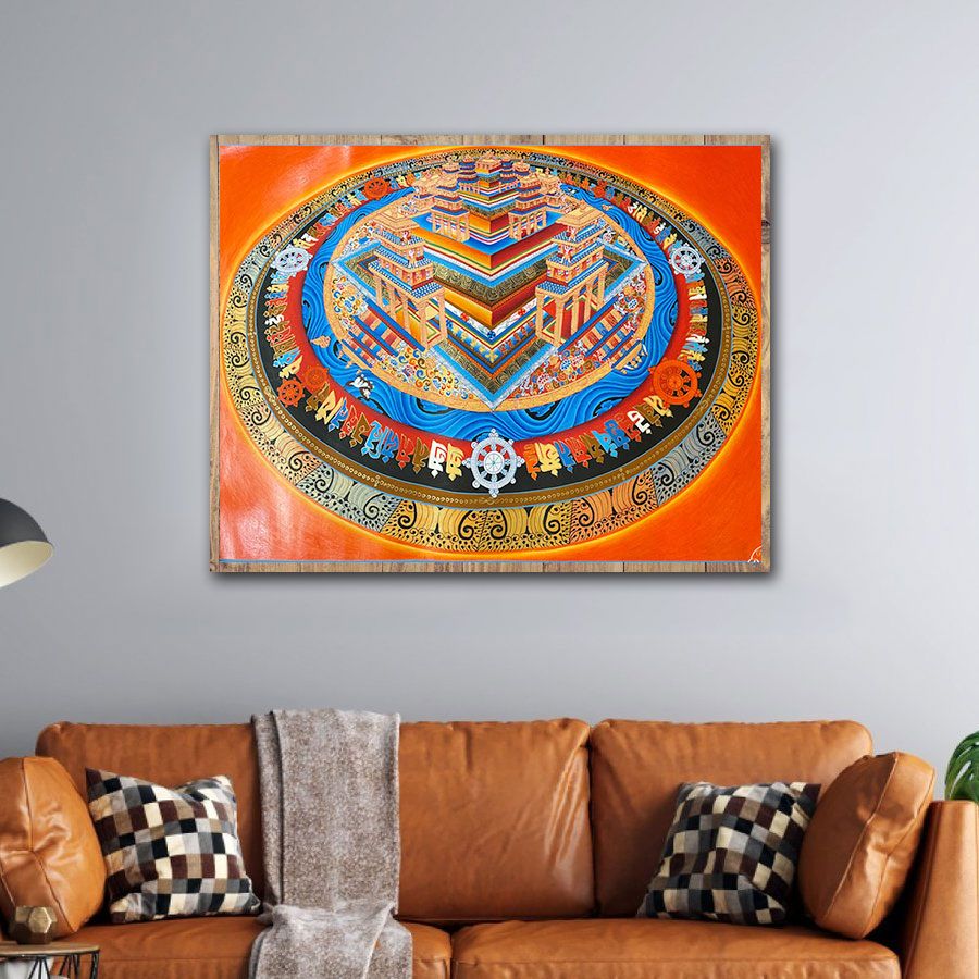 Tranh Mandala Kalachakra 3D 56x44cm – Pháp khí POTALA