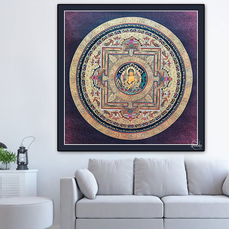 Tranh Mandala Tâm Ngài Hoàng Thần Tài 80x80cm – Pháp khí POTALA