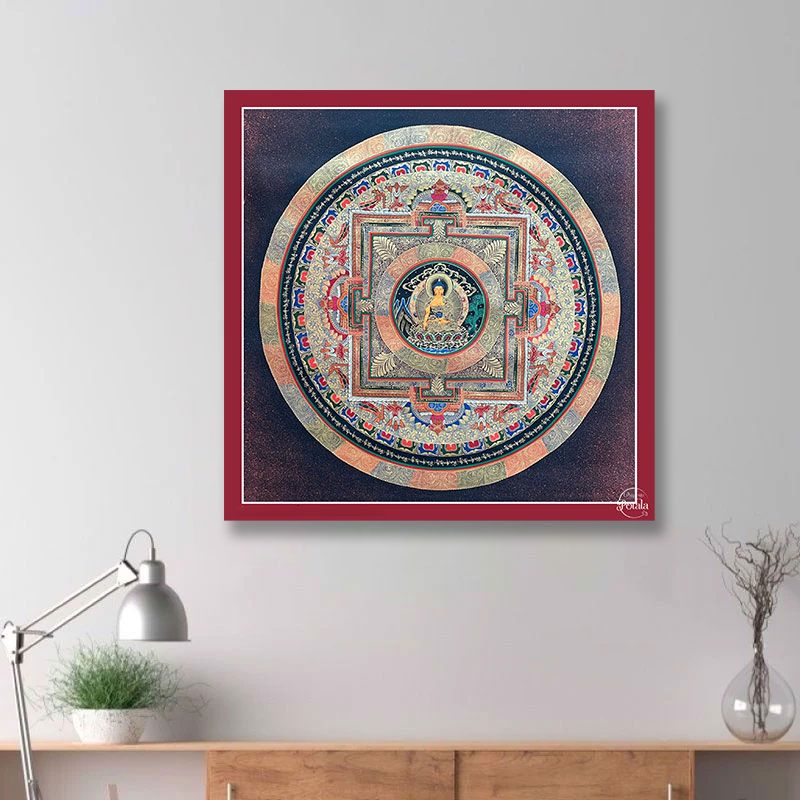 Tranh Mandala Tâm Phật Thích Ca 80x80cm – Pháp khí POTALA