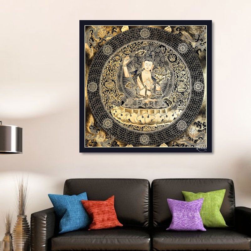 Tranh Mandala Tâm Phật 76x76cm – Pháp khí POTALA