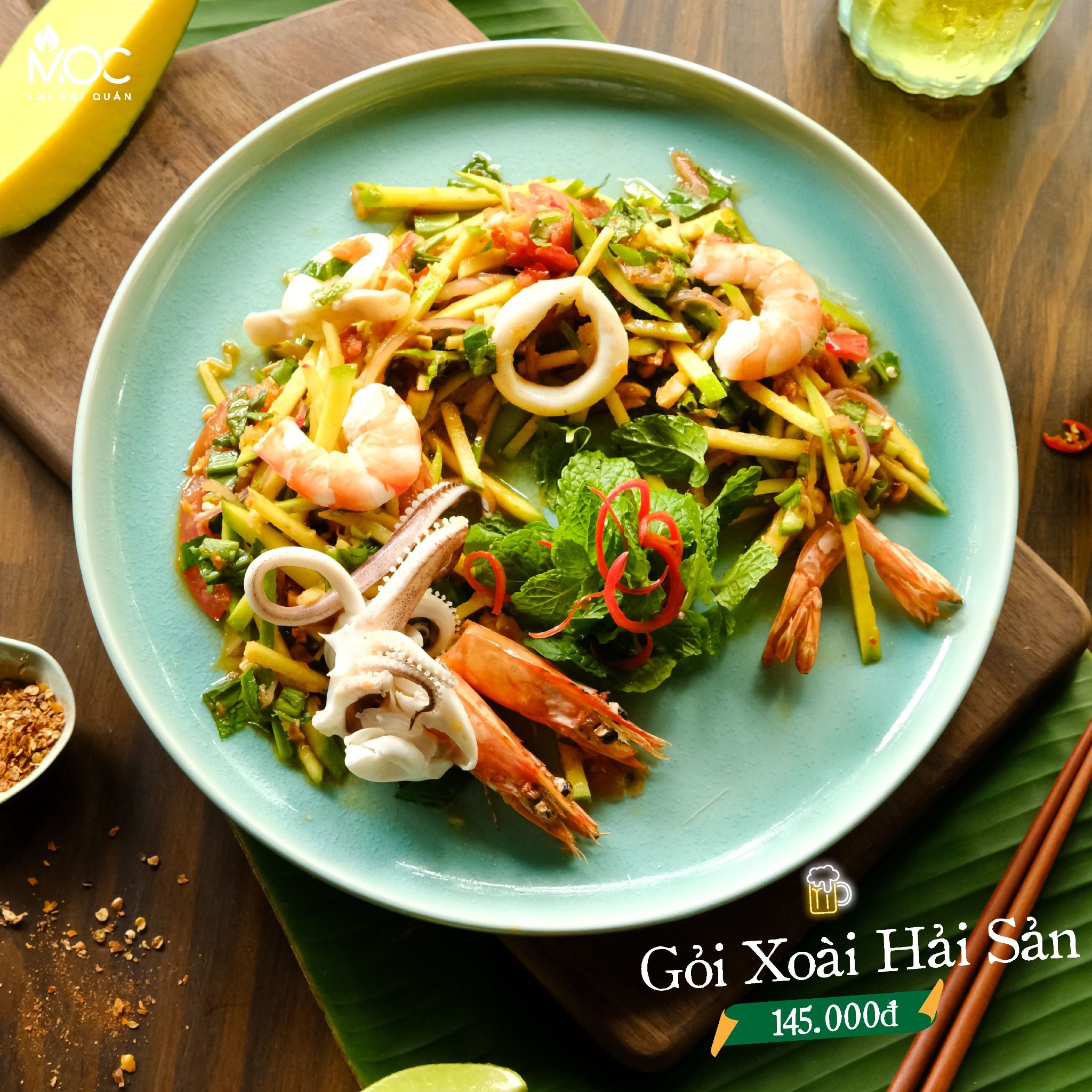 Gỏi Xoài Hải Sản – Mộc Riêu Nướng - Mộc Lai Rai Quán