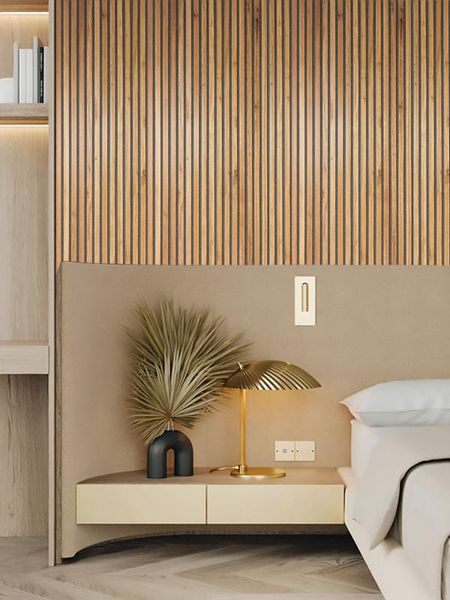 WHITE OAK SLAT WALL TAVINA DECOR