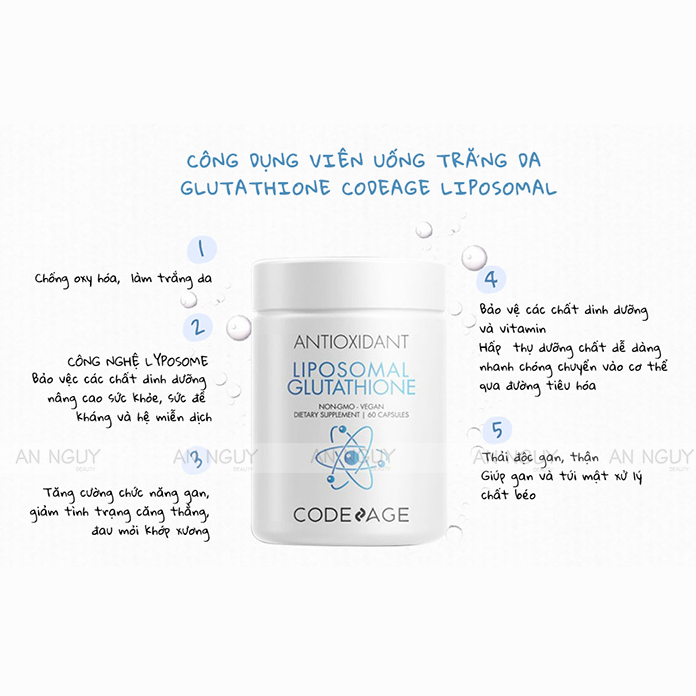 Viên Uống CodeAge Liposomal Glutathione Chống Oxy Hóa, Sáng Da 60 ...